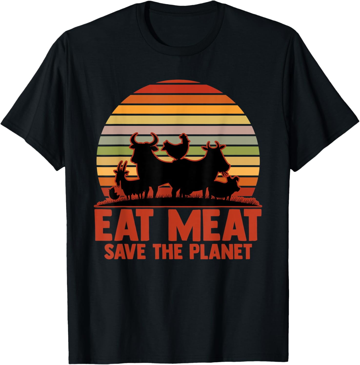 Eat Meat Save The Planet Meat Eater Grill Master Food T-Shirt - Walmart.com