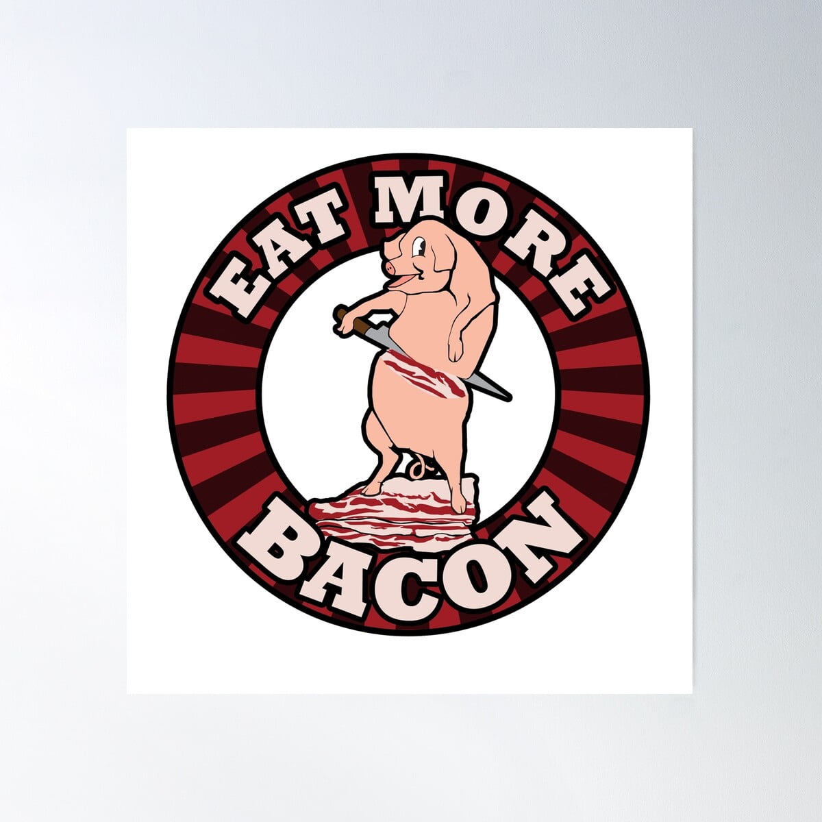 Eat More Bacon Poster Wall Art, Modern Wall Decor For Living Room ...