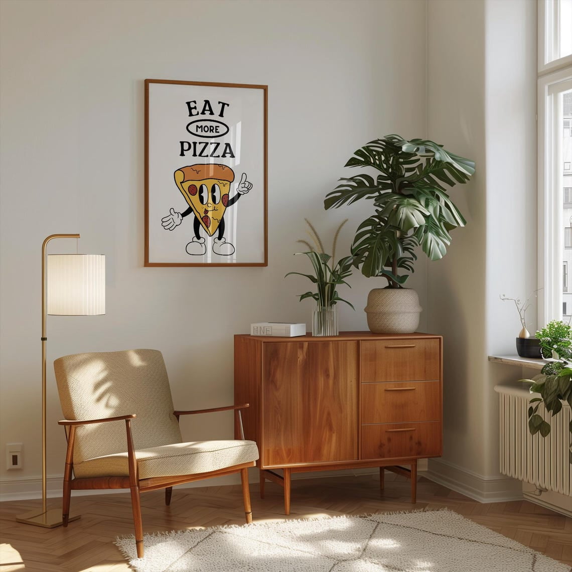 Eat More Pizza Print - Pizza Wall Print - Kitchen Prints Wall Art ...