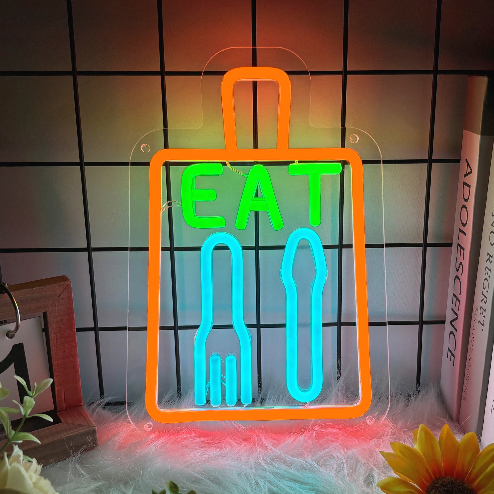 Eat Neon Sign Dimmable Restaurant Order Led Light for Wall Decor ...