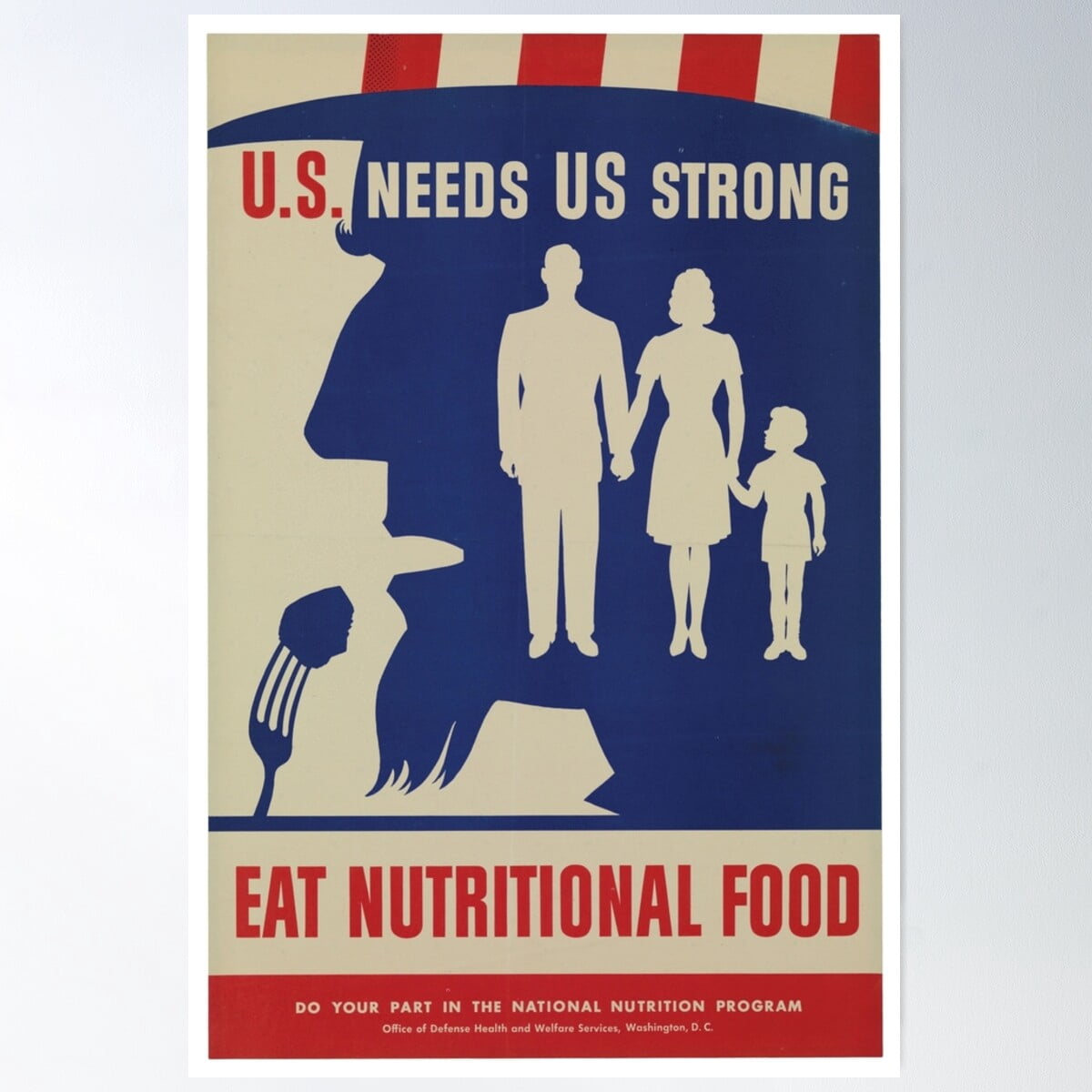 Eat Nutritional Food. U.S. Needs Us Strong. - Vintage Ww2 Propaganda ...