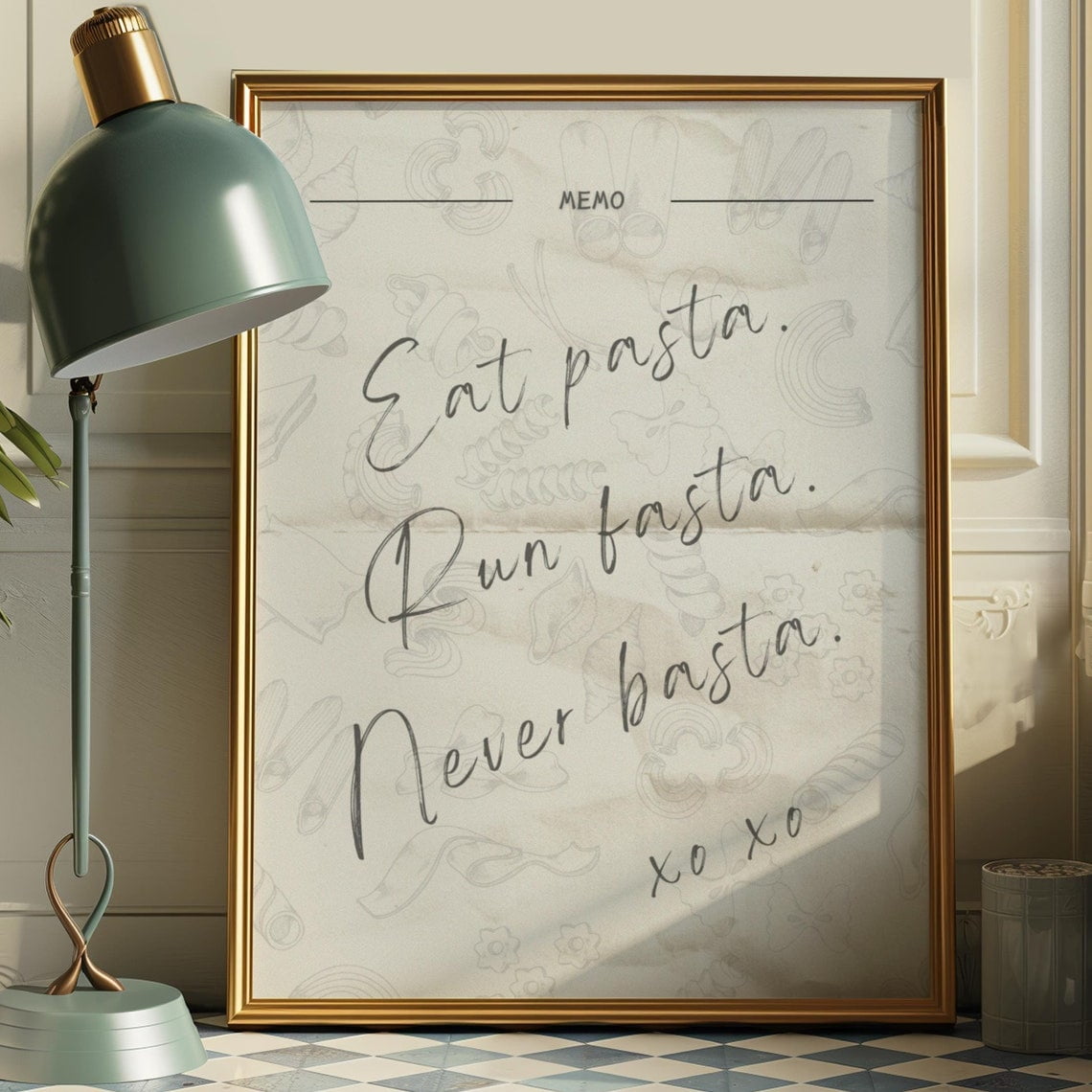 Eat Pasta Run Fasta,More Spaghetti Less Upsetti,Funny Kitchen Saying ...