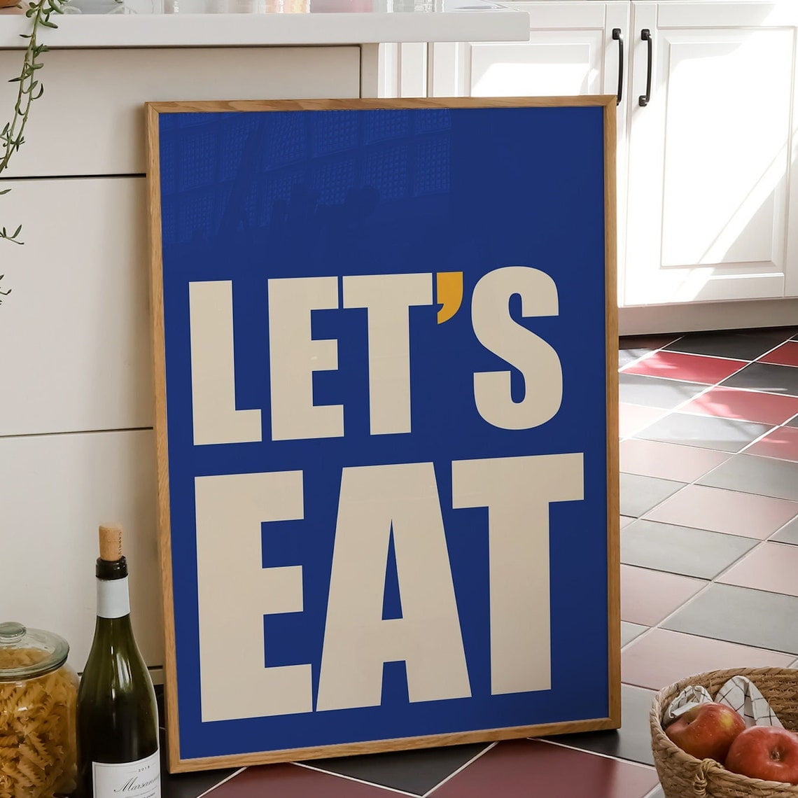 Let'S Eat Print, Kitchen Wall Art, Modern Kitchen Print, Kitchen Poster ...