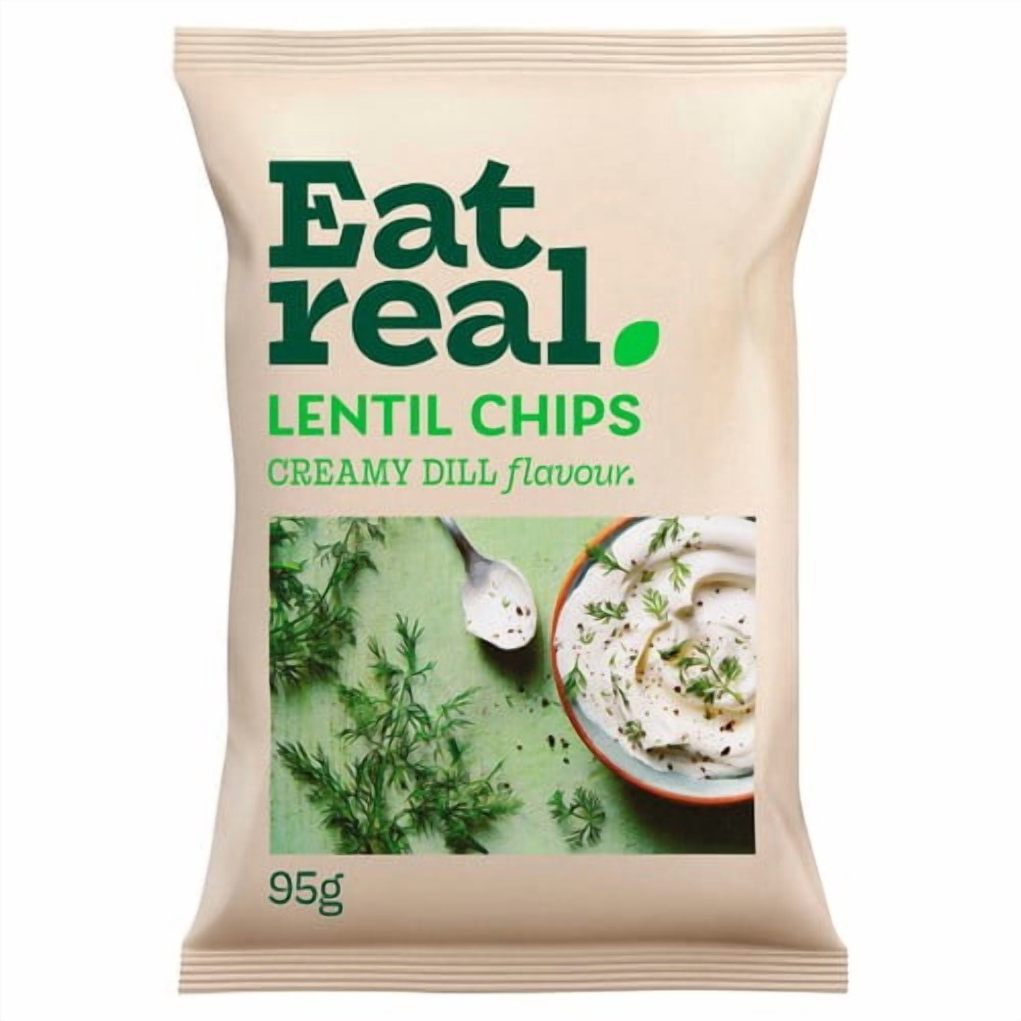 Eat Real Lentil Chips Creamy Dill Sharing 95g, British Import (Pack of ...