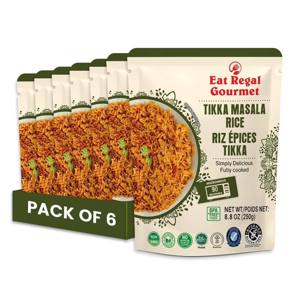 Eat Regal Gourmet Tikka Masala Rice, Ready in 90 Seconds, 8.8 oz, Pack ...