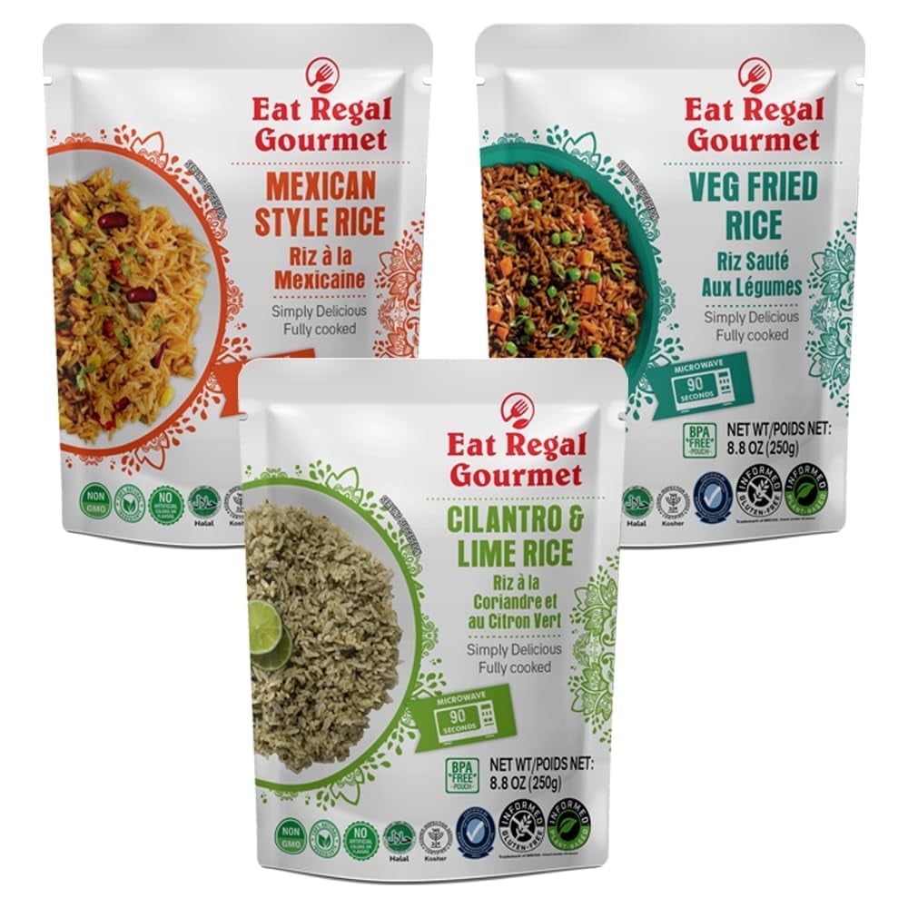 Eat Regal Cilantro & Lime Microwave Rice Pack of 6, 8.8oz | Instant ...