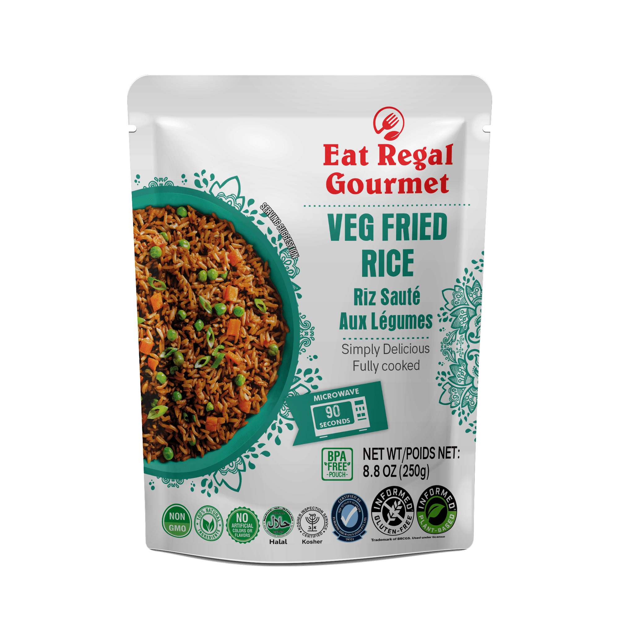 Eat Regal Veg Fried Rice, Microwave Vegetable Fried Rice - 6 Pack ...