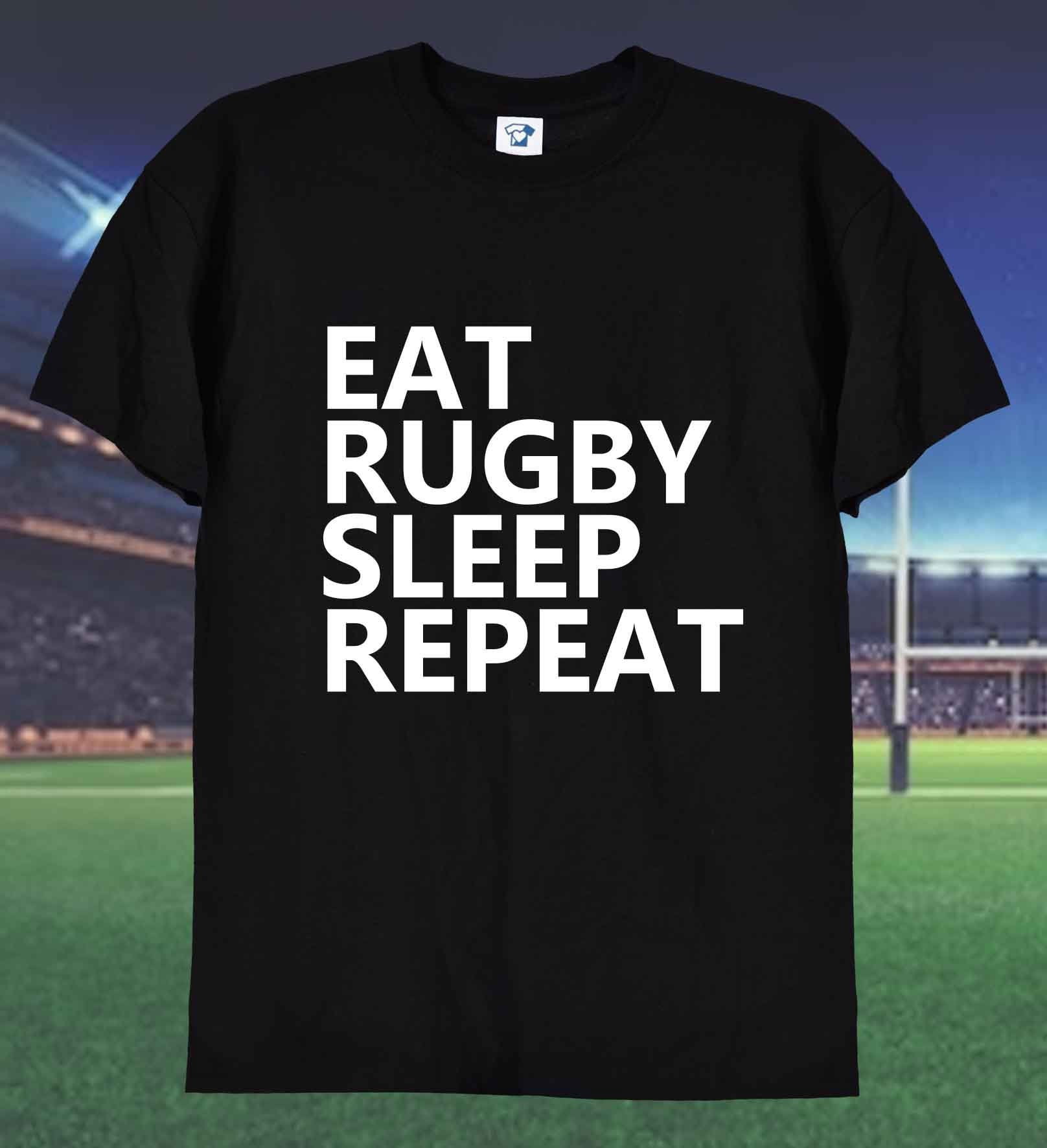 Eat Rugby Sleep Repeat T Shirt Mens Unisex Tee, England Rugby Union ...
