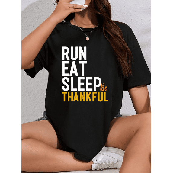 Eat Run Nap Be Thankful Funny Thanksgiving Runner Turkey Trot Unisex T ...