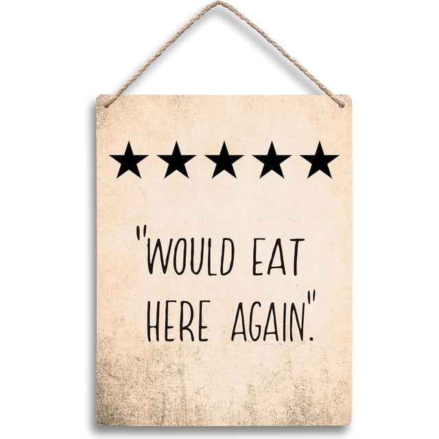 Would Eat Here Again Rustic Kitchen Farmhouse Hanging Wooden Signs 8x10 ...