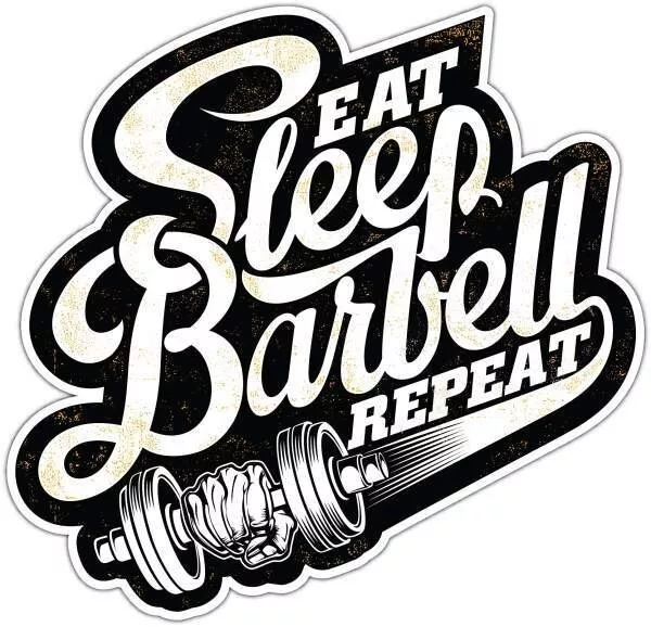 Eat Sleap Barbell Repeat Gym Exercise Car Window Stickerphone Decal ...