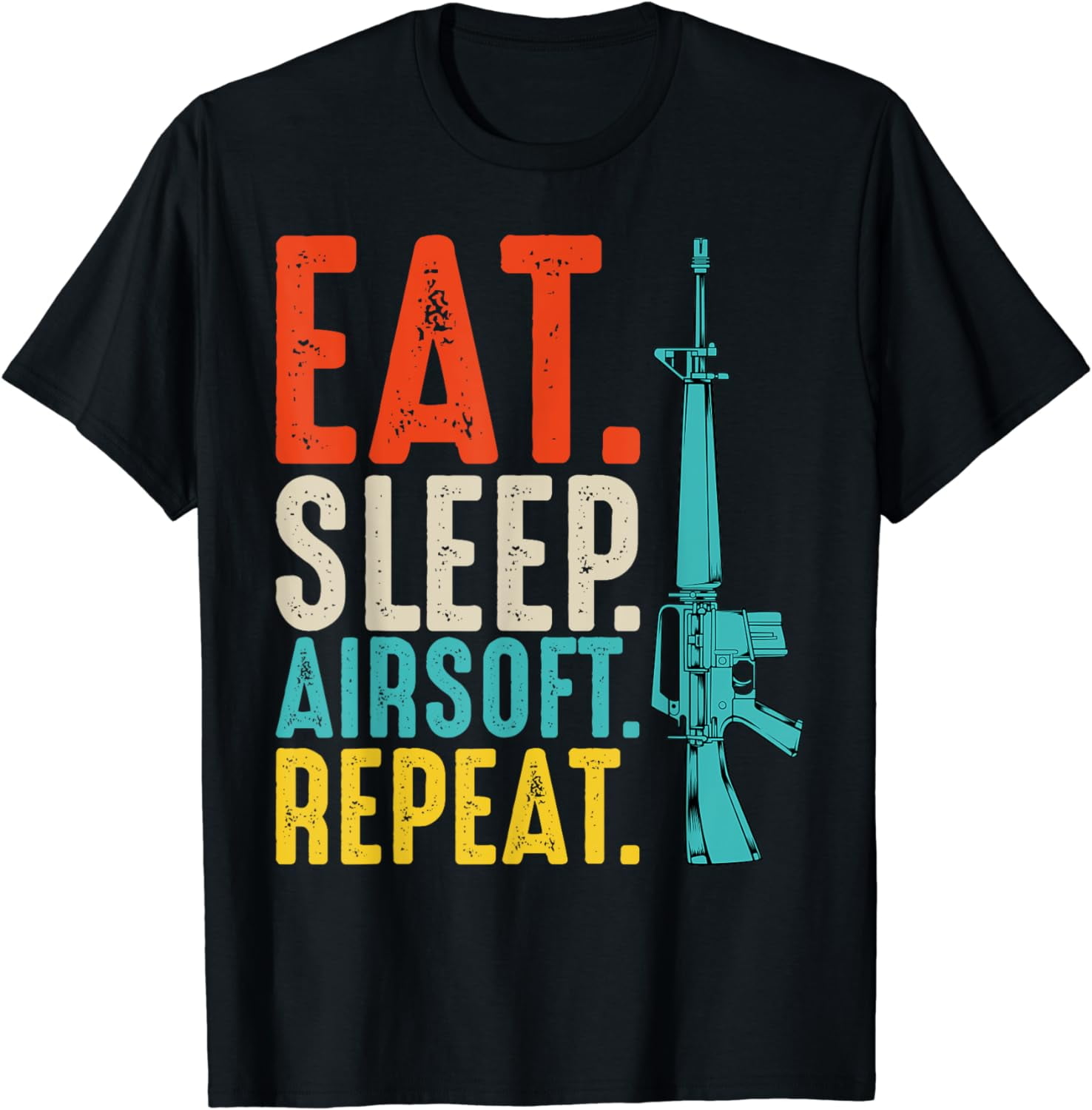 Eat Sleep Airsoft Repeat Team Sport Funny Motivational Quote T-Shirt ...