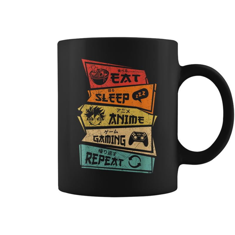 Eat Sleep Anime Gaming Repeat Anime Lover Gamer Fan Coffee Mugs ...