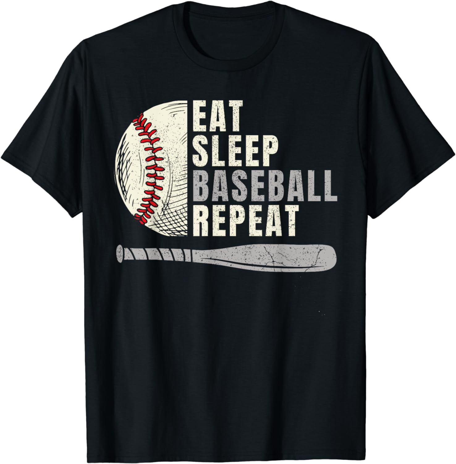 Eat Sleep Baseball Repeat Funny Baseball Player T-Shirt - Walmart.com