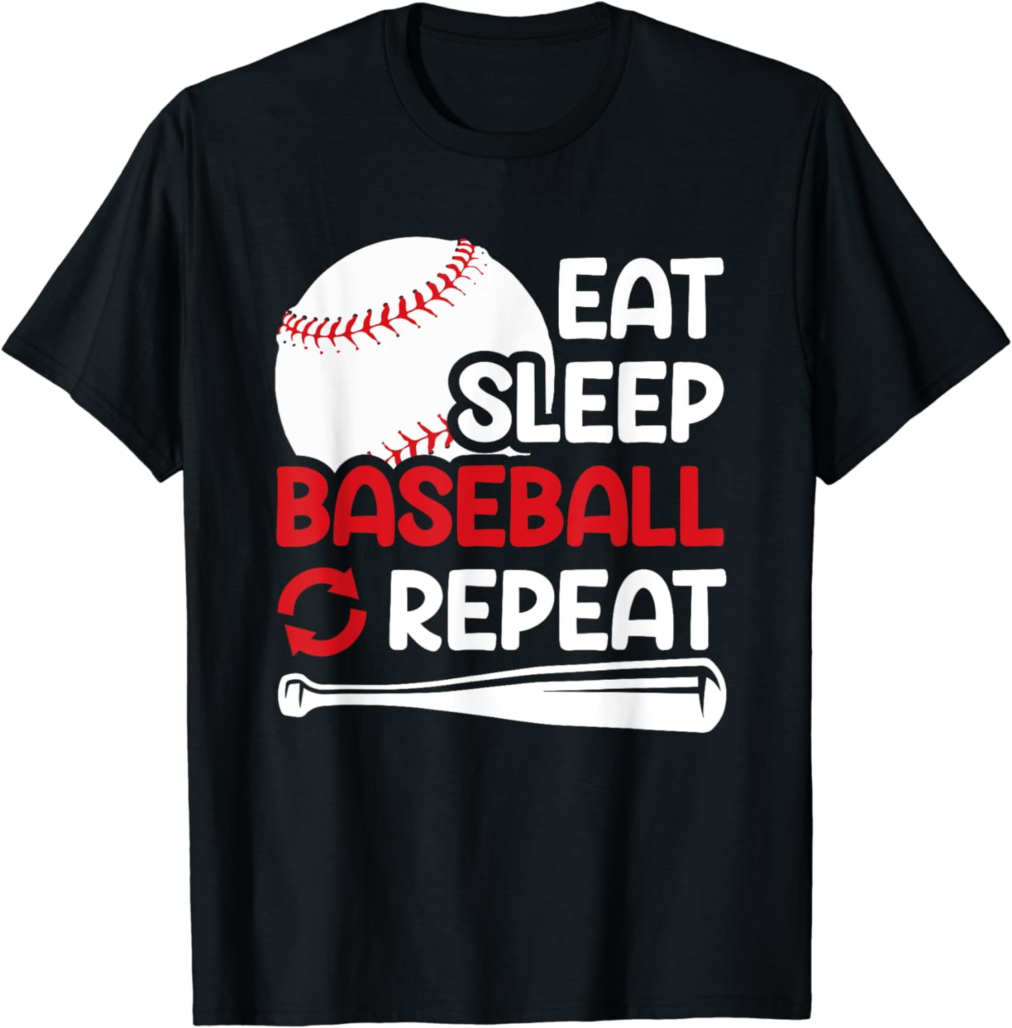 Eat Sleep Baseball Repeat Funny Baseball Player T-Shirt - Walmart.com