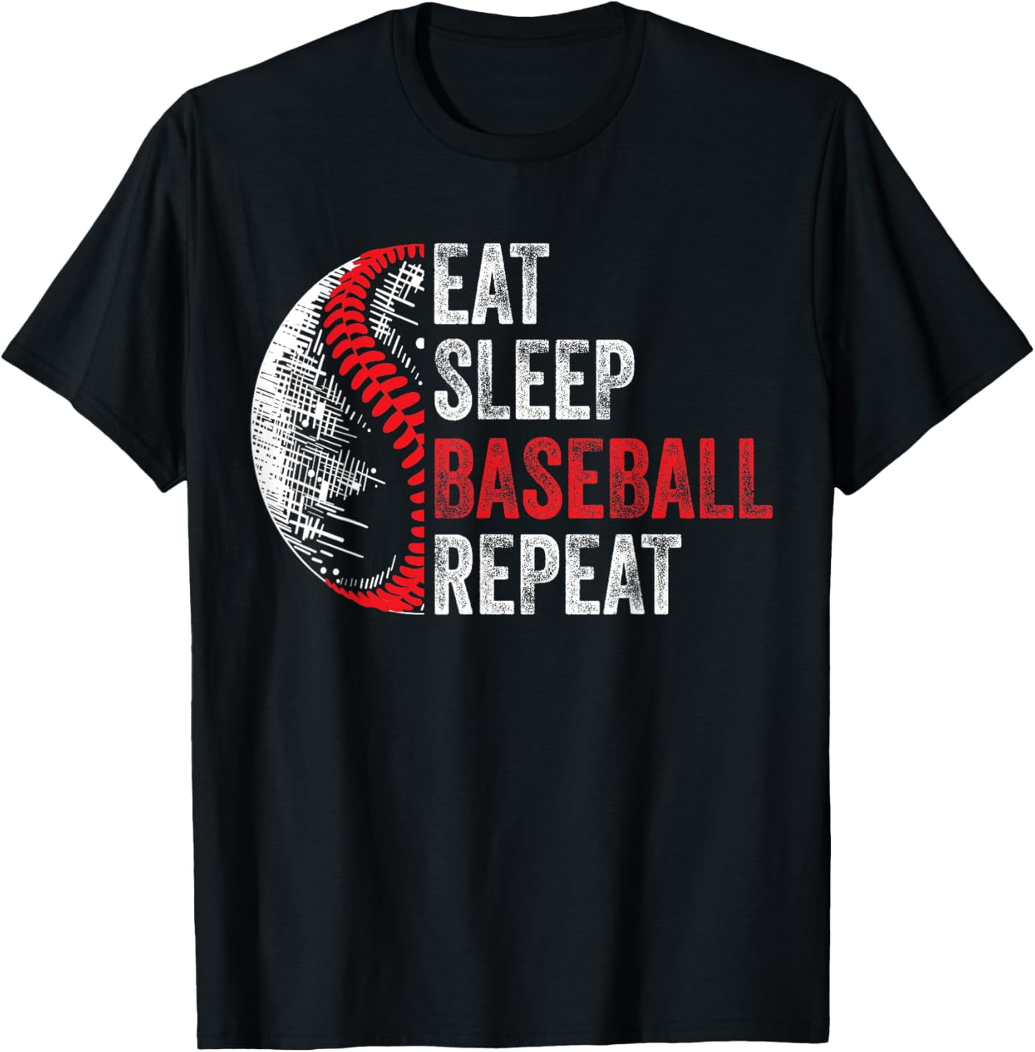 Eat Sleep Baseball Repeat Funny Baseball Player T-Shirt - Walmart.com