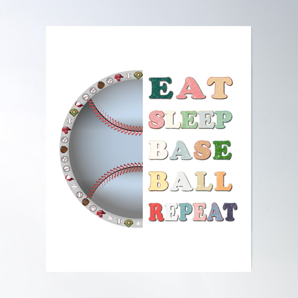 Eat Sleep Baseball Repeat Funny Baseball Players Boys Essential T-Shirt ...