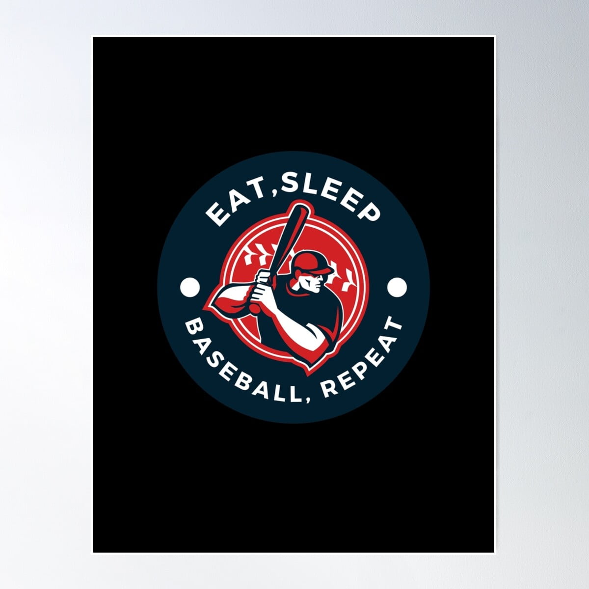 Eat,Sleep, Baseball,Repeat Poster Wall Art, Modern Wall Decor For ...