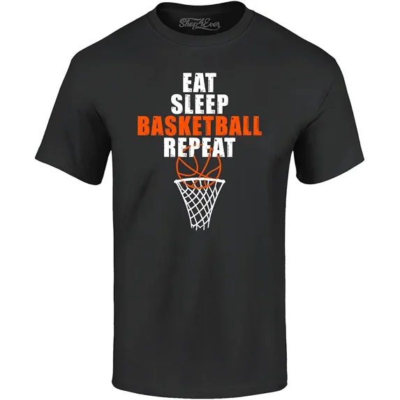 Eat Sleep Basketball Repeat Quote Unisex Cotton Short Sleeve Tee ...
