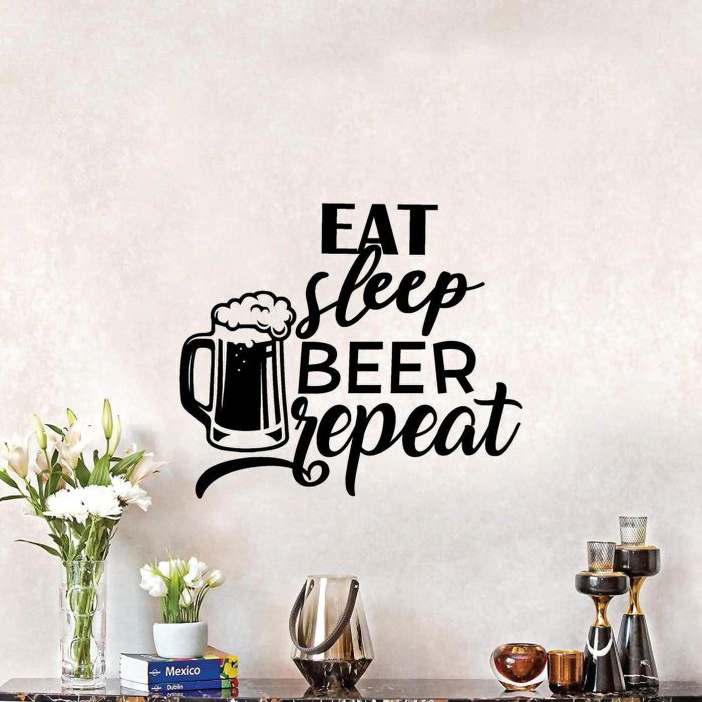 Eat Sleep Beer Repeat - Beer Quotes Beer Mug Silhouette Quote Vinyl ...
