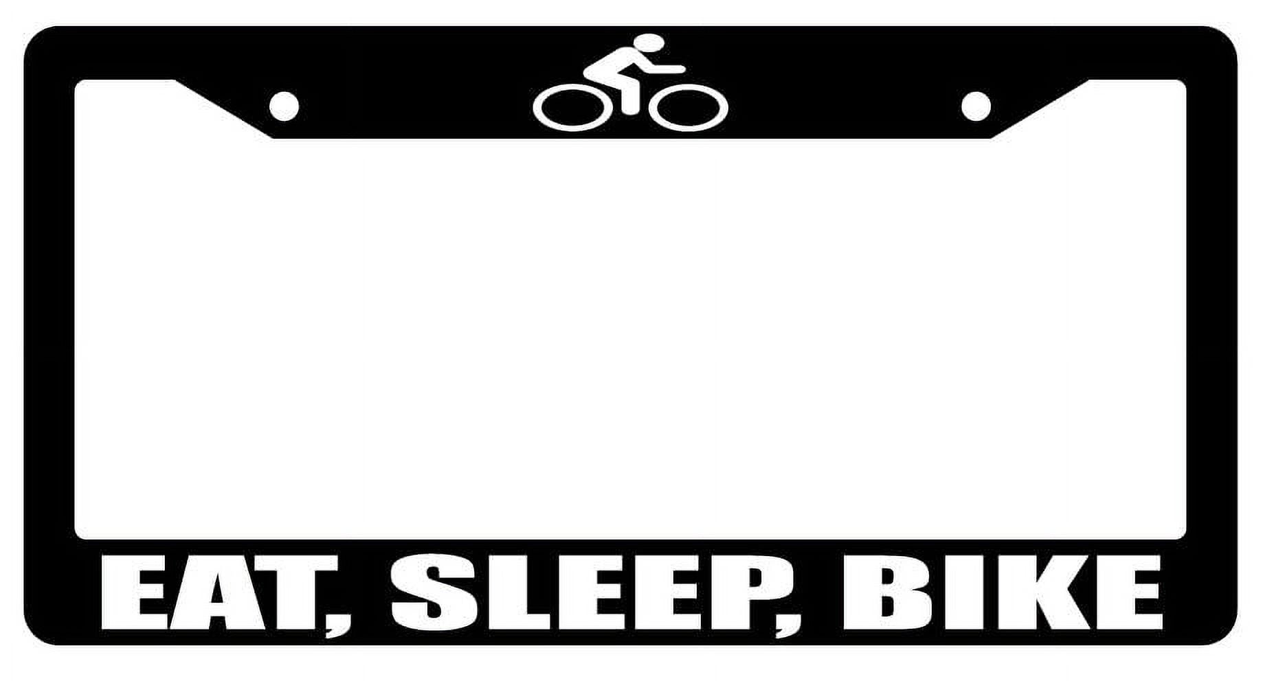 Eat, Sleep, Bike Black Plastic License Plate Frame AMA - Walmart.com