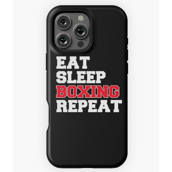 Eat Sleep Boxing Repeat White Fighter Phone Case for iPhone 16 15 14 13 ...