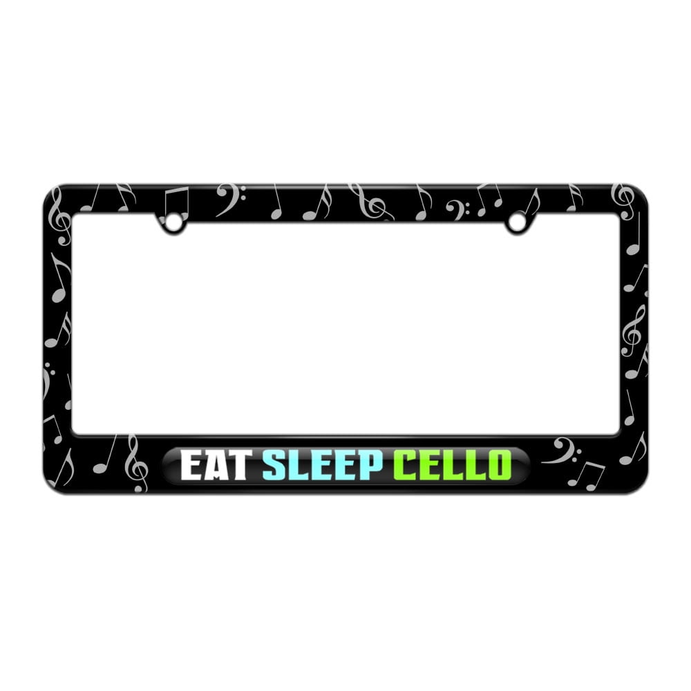 Eat Sleep Cello License Plate Tag Frame - Music Notes Design - Walmart.com
