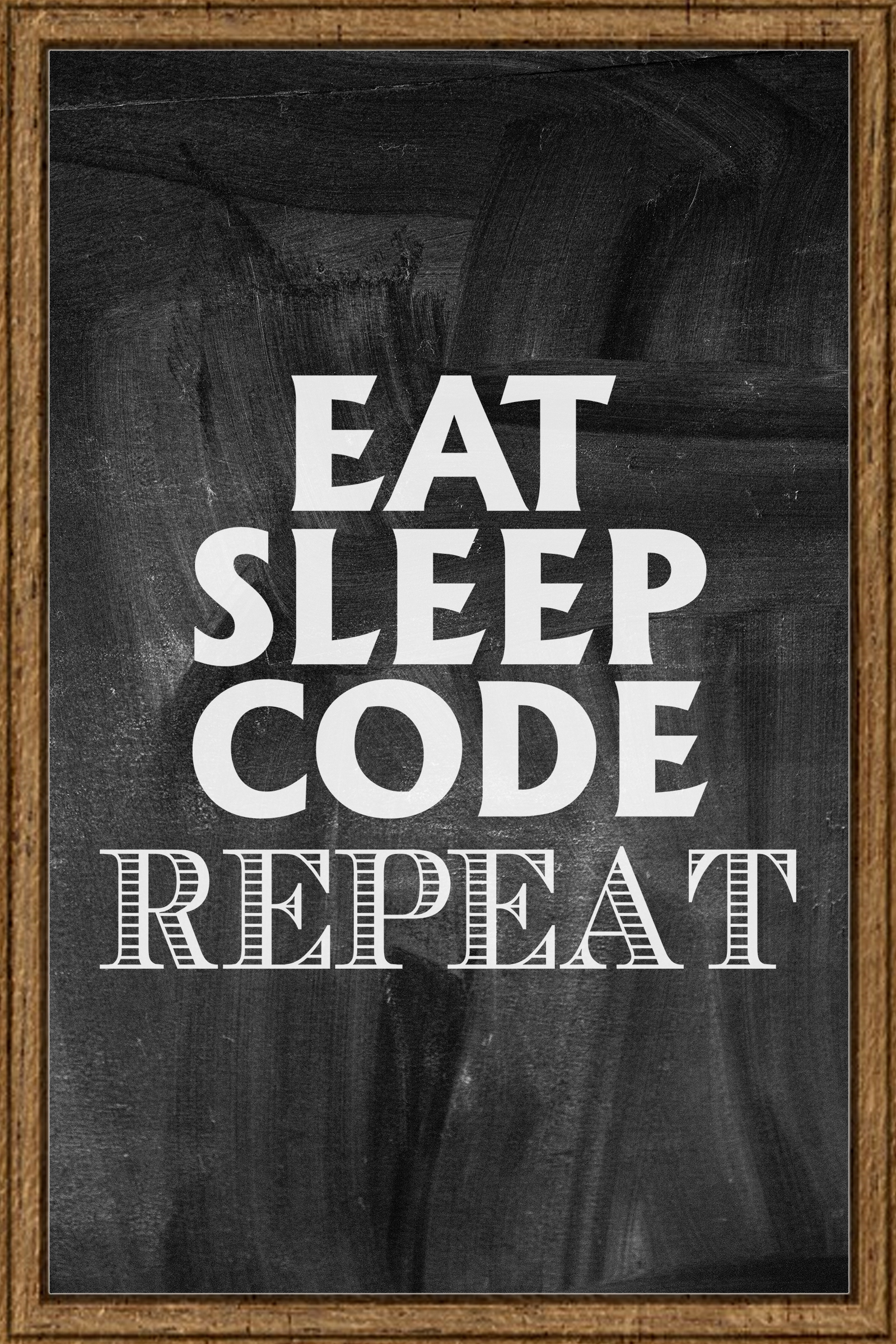 Eat Sleep Code Repeat Computer Nerd Tin Sign Chalk Board Wall Art Decor Funny Gift 12 x 18 Inch ...