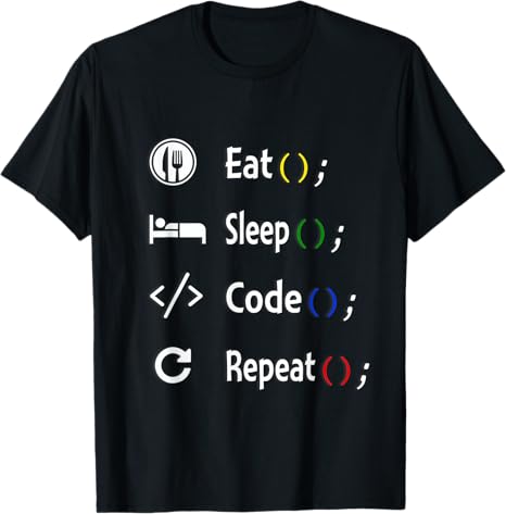 Eat Sleep Code Repeat | Funny Programmer Gift T-Shirt - Walmart.com