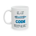 Eat Sleep Code Repeat 11 oz Coffee Mug - Funny Programmer Design White ...