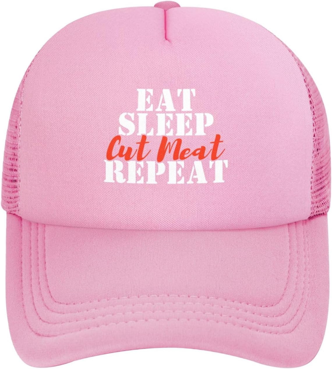 Eat Sleep Cut Meat Repeat Mesh Hat Men Women Baseball Cap Trucker Hat ...