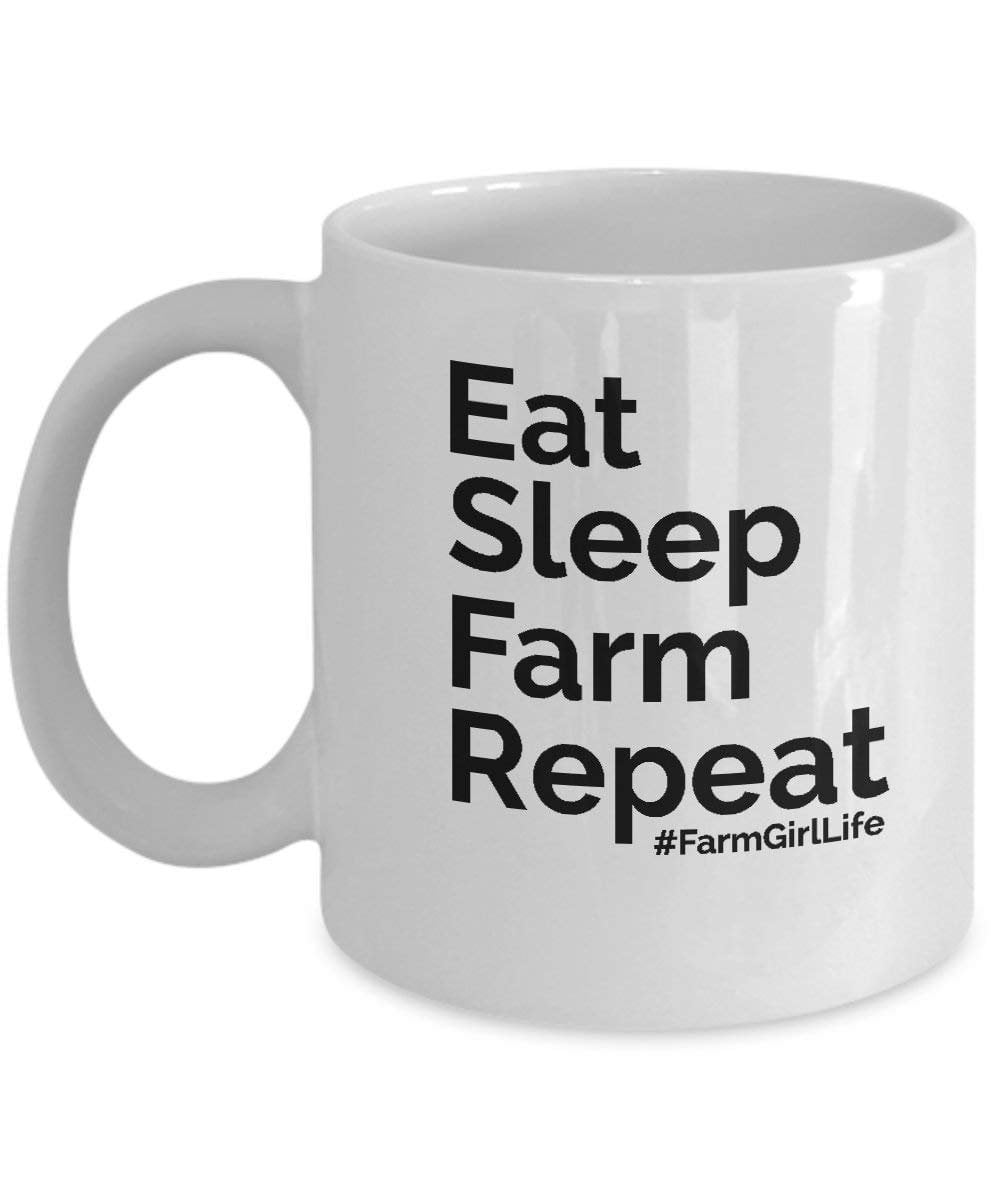 Eat Sleep Farm Repeat Funny Farmer Gift Mug - Walmart.com