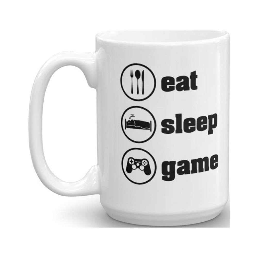 Eat Sleep Game Cool Xtreme PC Console Gamer Coffee & Tea Gift Mug (15oz ...