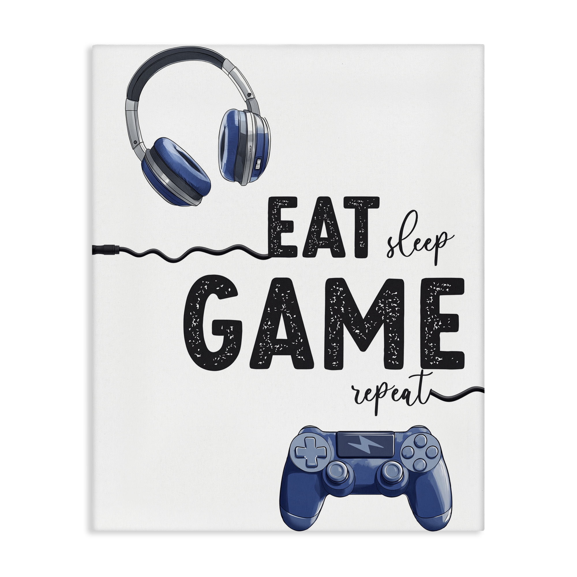 Eat Sleep Game Lifestyle Canvas Wall Art, design by Christine Simpson Art - Walmart.com