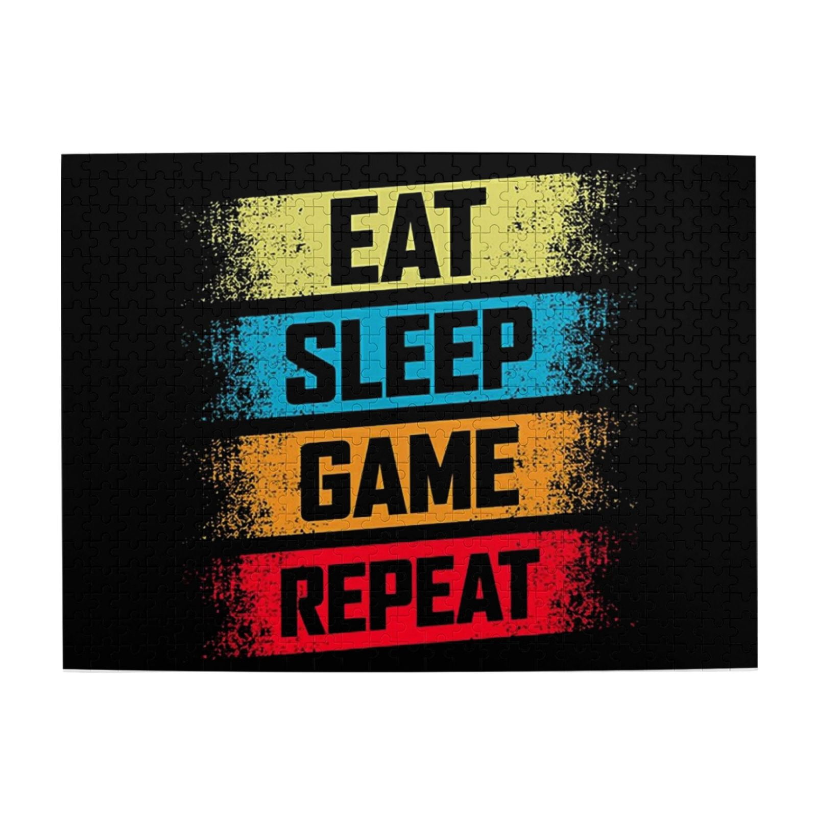 Eat Sleep Game Repeat 500 Wooden Puzzles, Fun Puzzles, Stress-Reducing ...