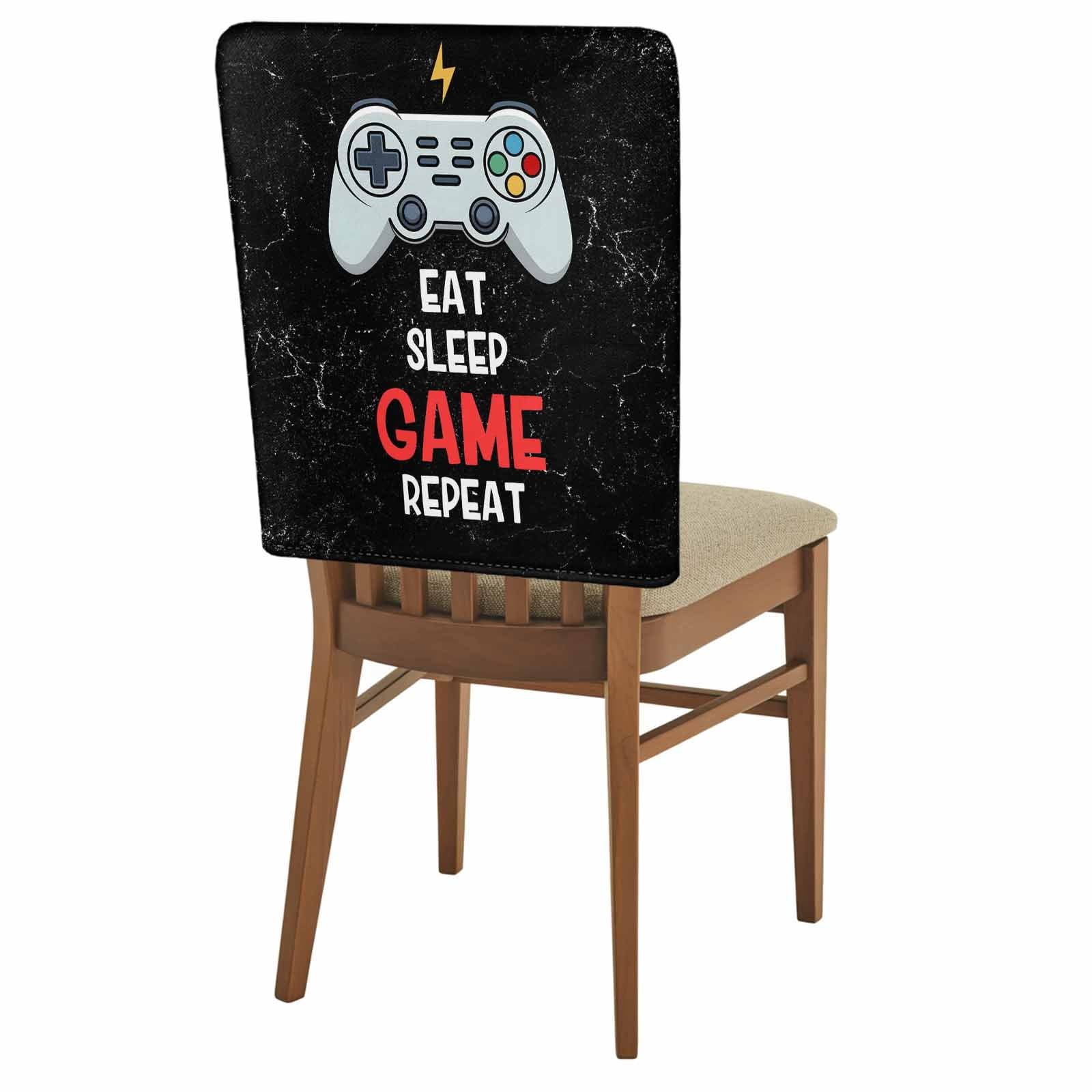 Eat Sleep Game Repeat Chair Back Covers Set of 1, Cartoon Game Consoles ...