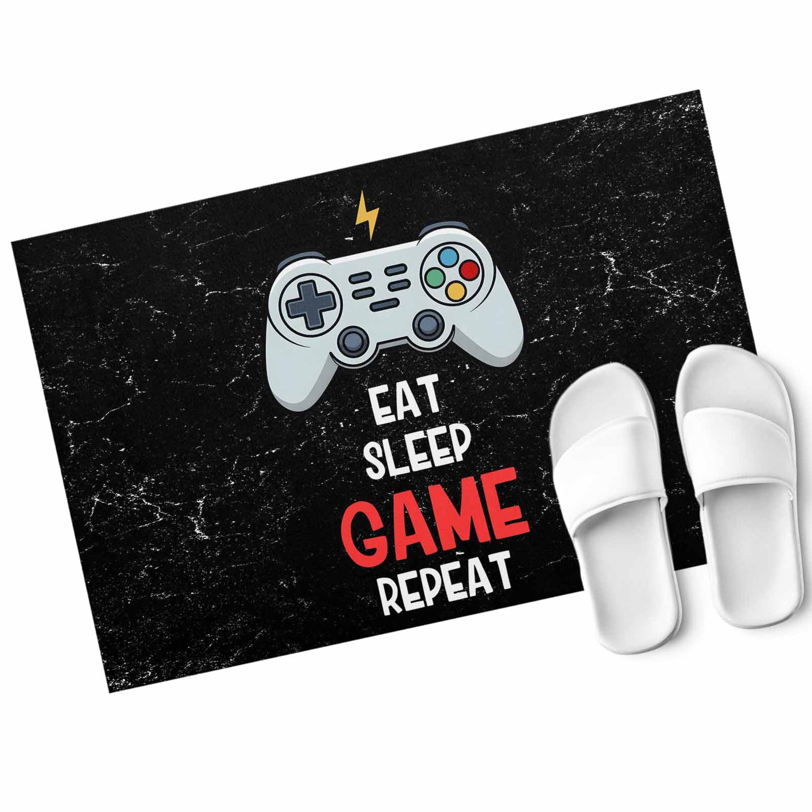 Eat Sleep Game Repeat Door Mat Cartoon Game Consoles Retro Non Slip ...