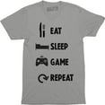 Eat Sleep Game Repeat Gamer Funny Routine Slogan Gaming Men's T-Shirt ...