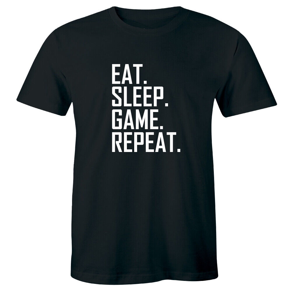 Eat Sleep Game Repeat Men's T-Shirt Funny Gamer Gift Tee - Walmart.com