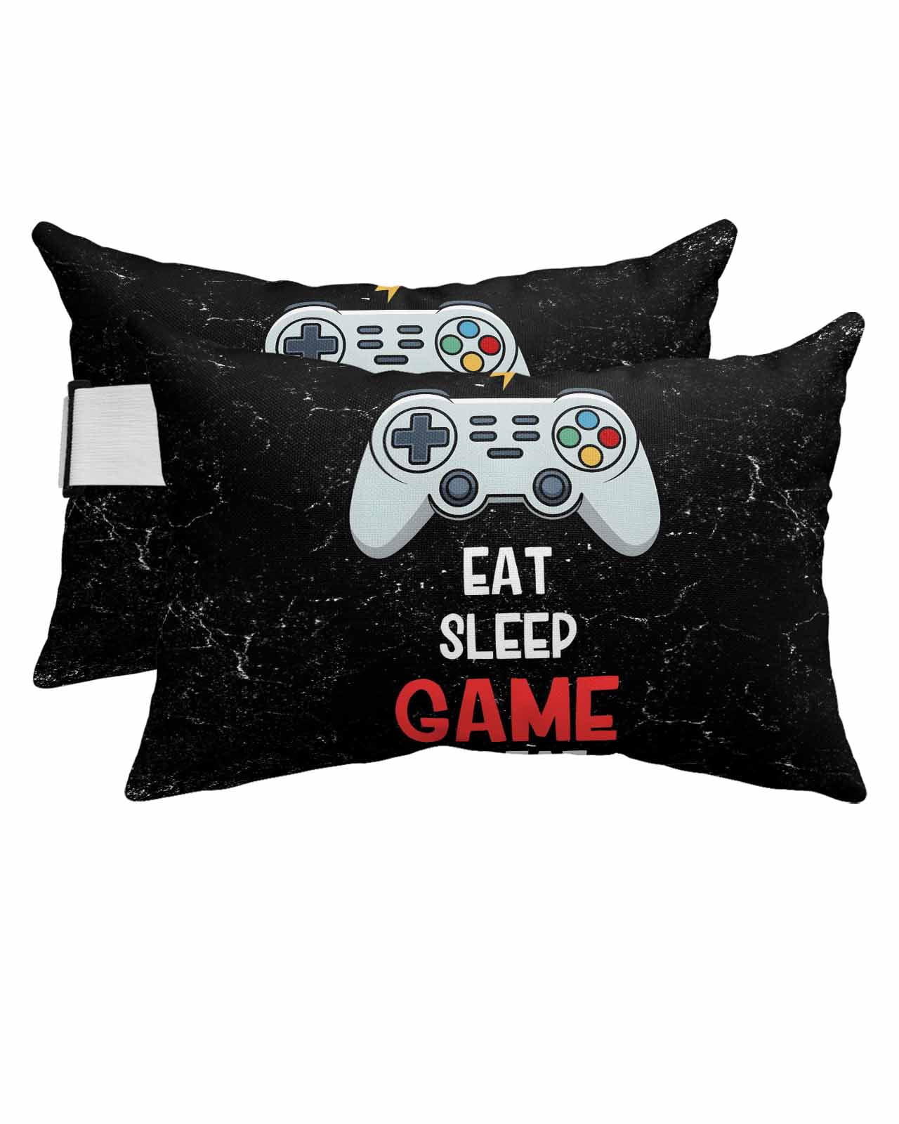 Eat Sleep Game Repeat Outdoor Head Resting Pillows with Insert Cartoon ...