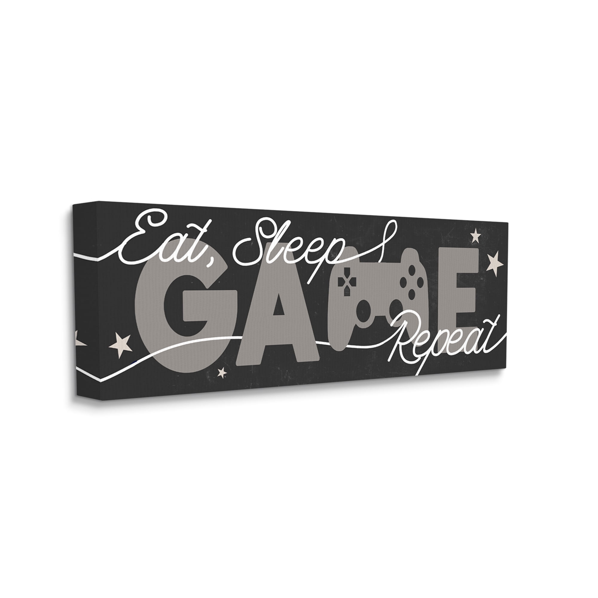 Stupell Industries Eat Sleep Game Repeat Quote Stars and Controller,20 ...
