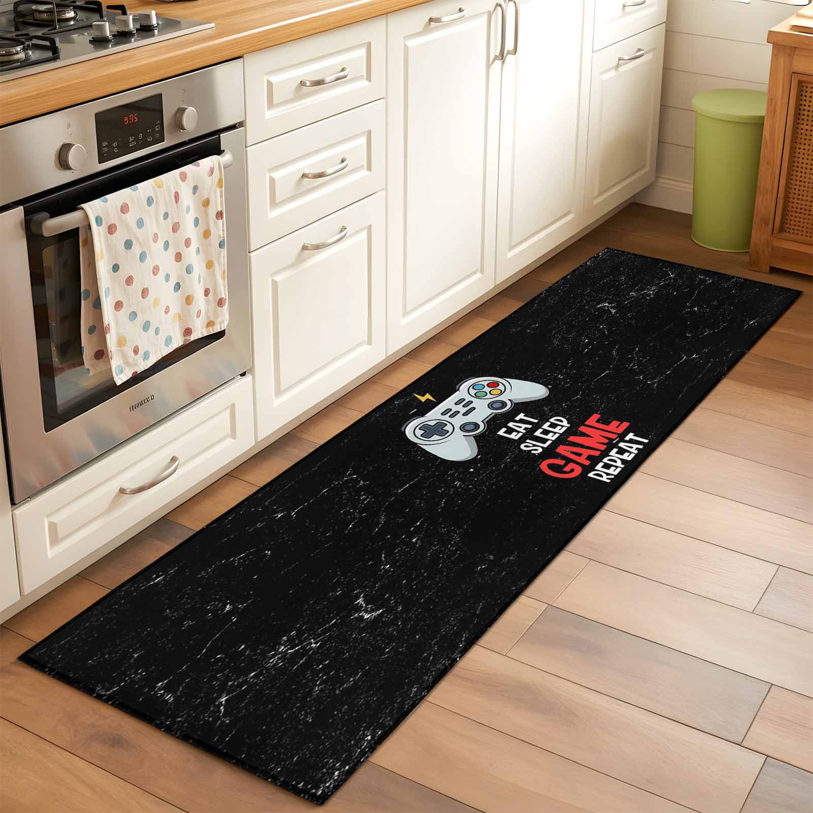 Eat Sleep Game Repeat Washable Area Rug 2x6 Cartoon Game Consoles Retro ...