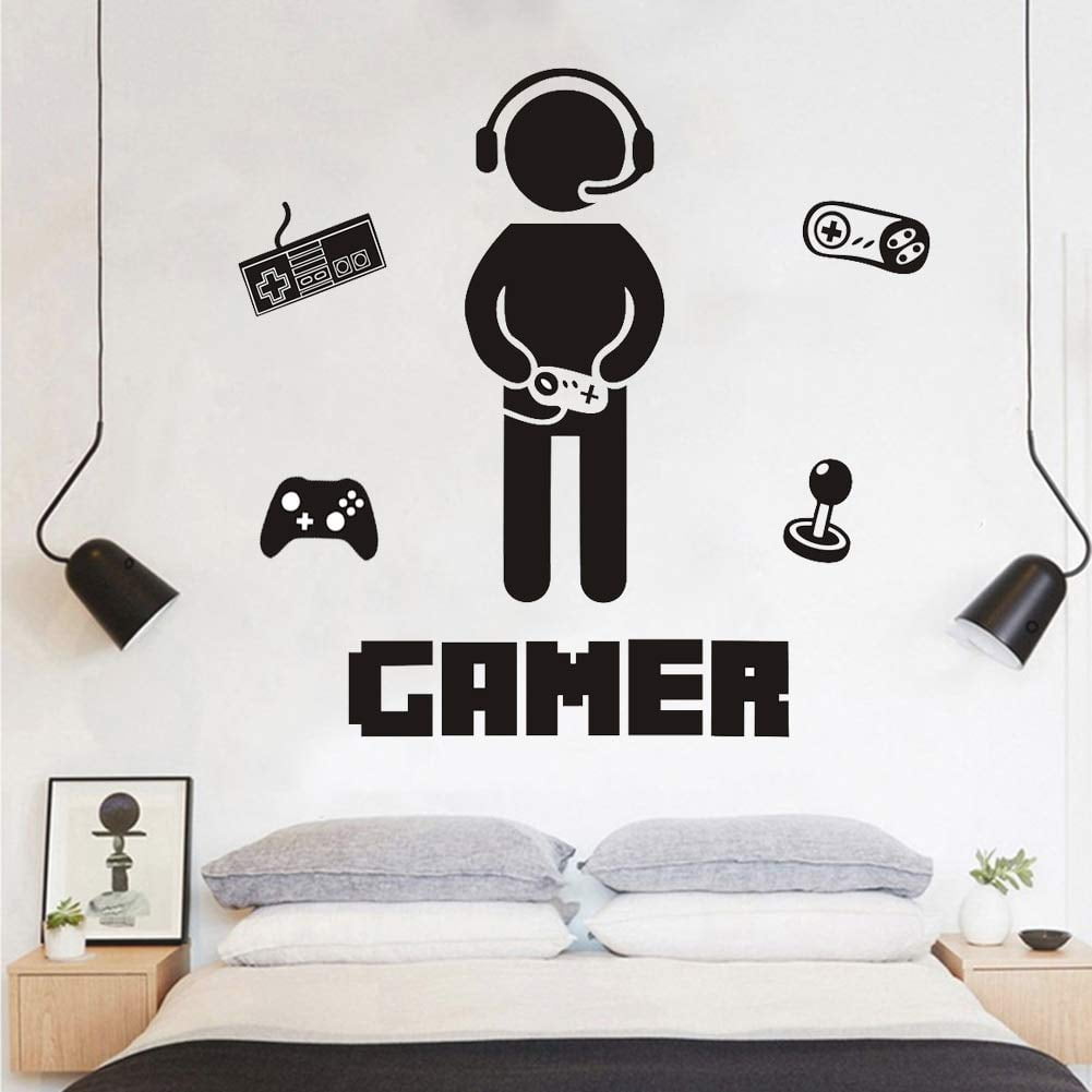 Eat Sleep Game Wall Decal, Video Gamer Boy Wall Sticker, Vinyl Art Kids ...