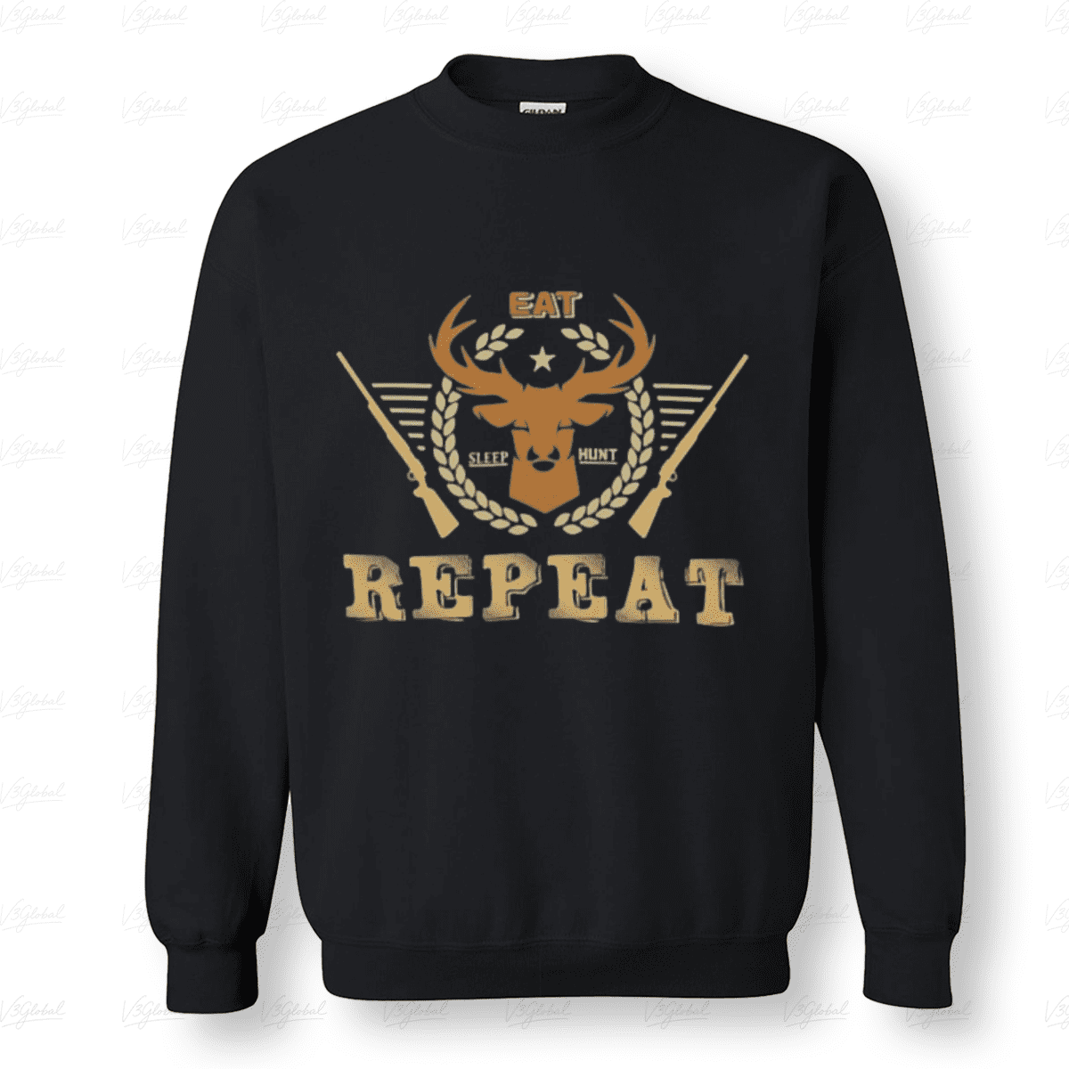 Eat Sleep Hunt Repeat Funny Quote For Hunters Hobby Sweatshirt, for Men ...