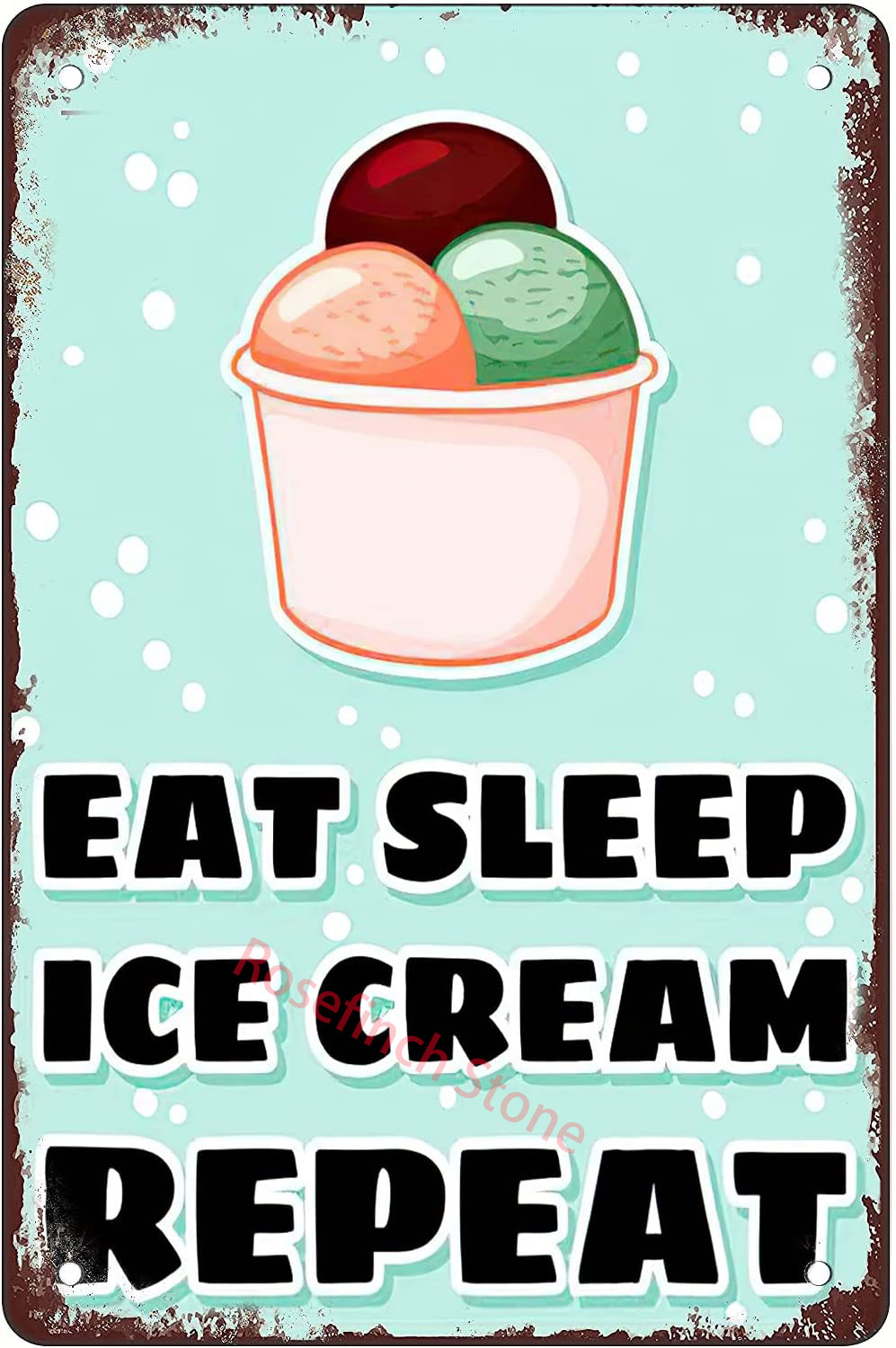 Eat-Sleep-Ice-Cream-Repeat-Cute-Cartoon Home Wall Bars Decor Kitchen ...