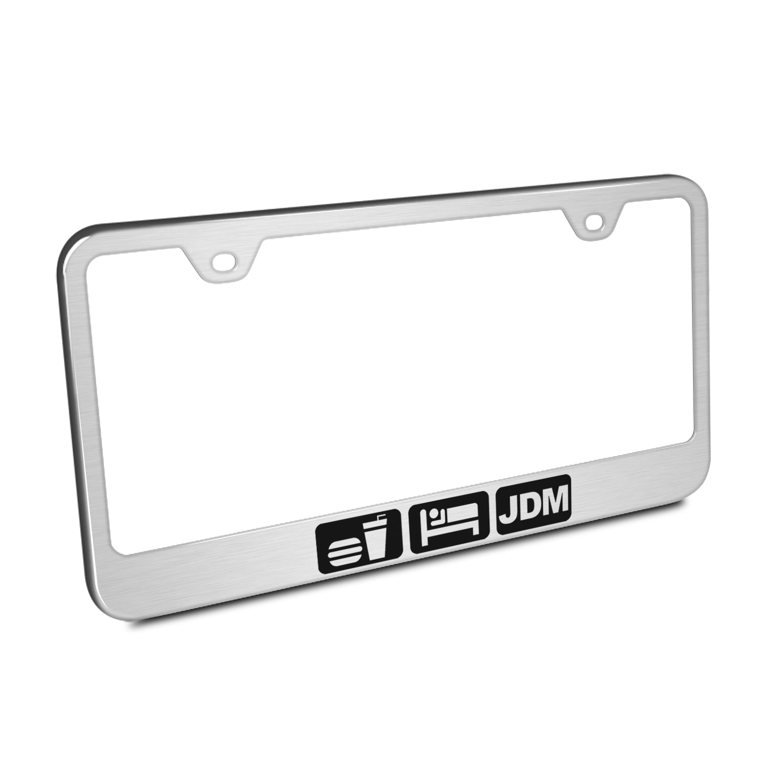 Eat Sleep JDM Brushed Stainless Steel License Plate Frame by Car Beyond ...