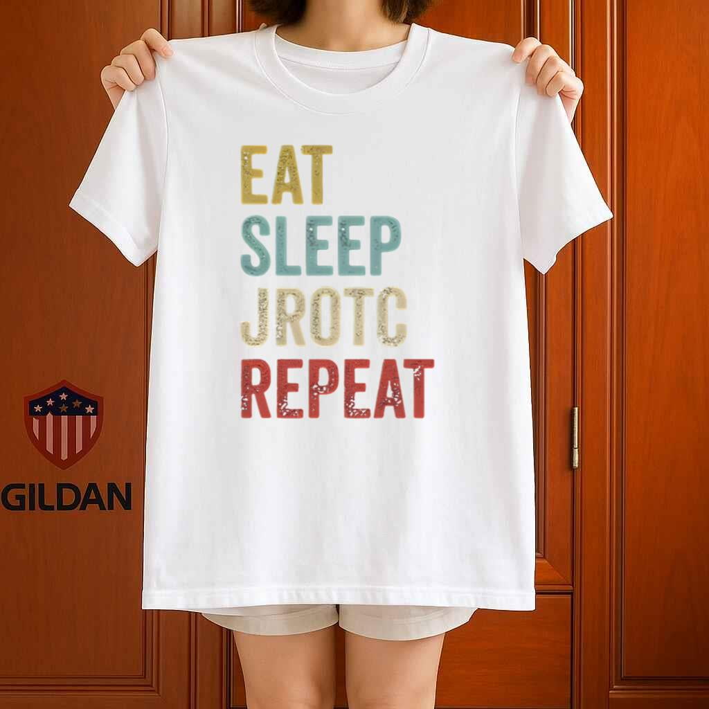 Eat Sleep JROTC Repeat Bold Military Cadet Fan Gift Graphic Tee,for men ...