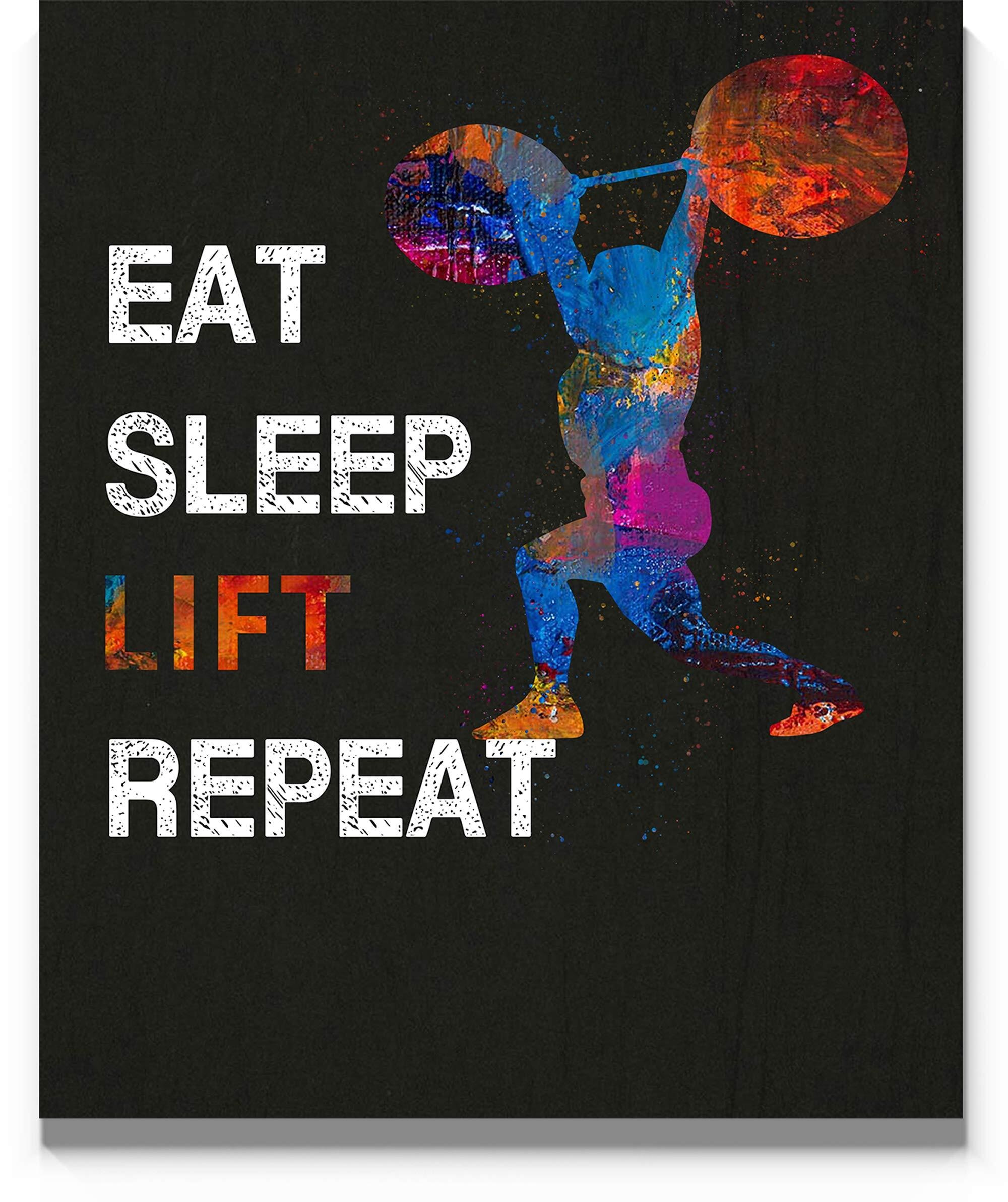 Eat Sleep Lift Repeat Quote Poster Weight Lifting Enthusiast, Weight ...
