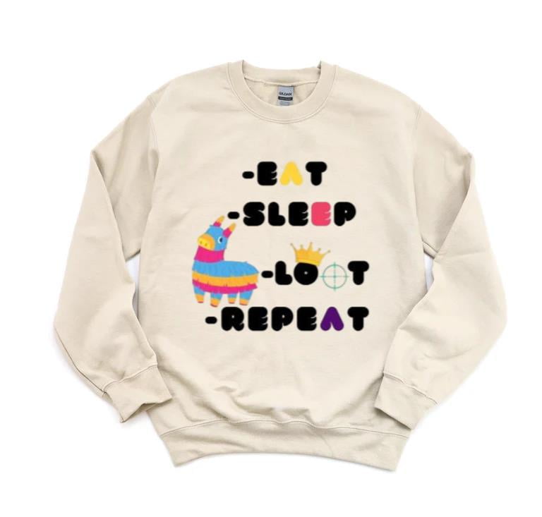 Eat Sleep Loot Repeat Gamer Mode Graphic Video Game Player Console PC ...