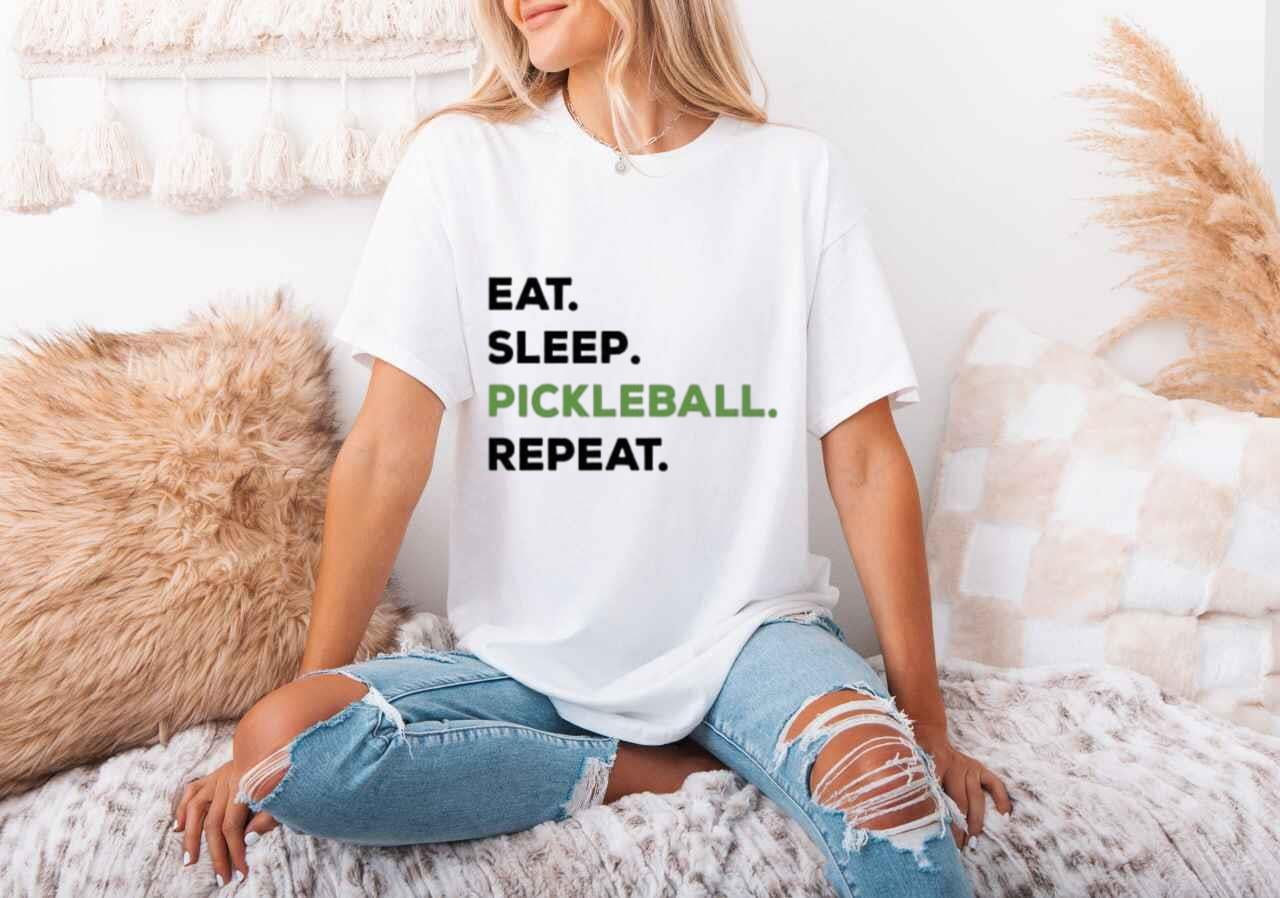 Eat Sleep Pickleball Repeat, Funny Sports Routine Graphic for Fans ...